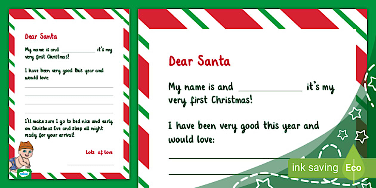 My First Letter to Santa Activity (Teacher-Made) - Twinkl