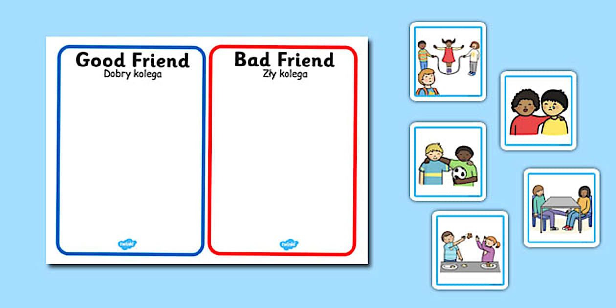 Good Friend Discussion and Sorting Cards Polish Translation