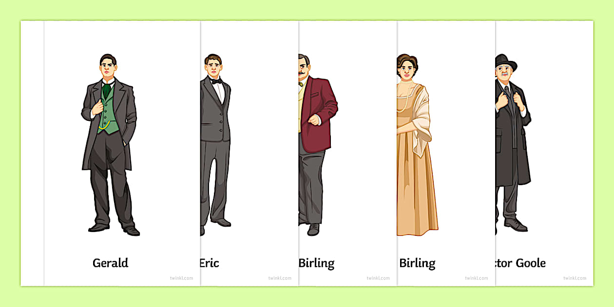 Black and White An Inspector Calls Character Description Interactive ...