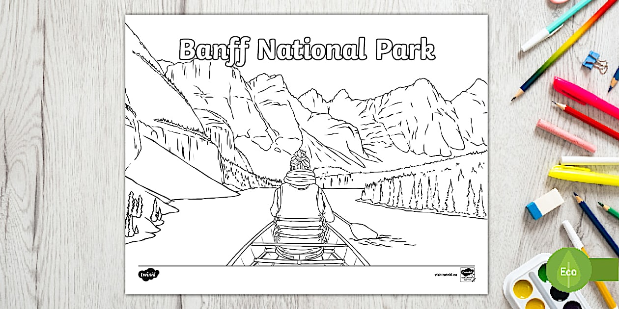 Banff National Park Canadian Colouring Page (teacher made)