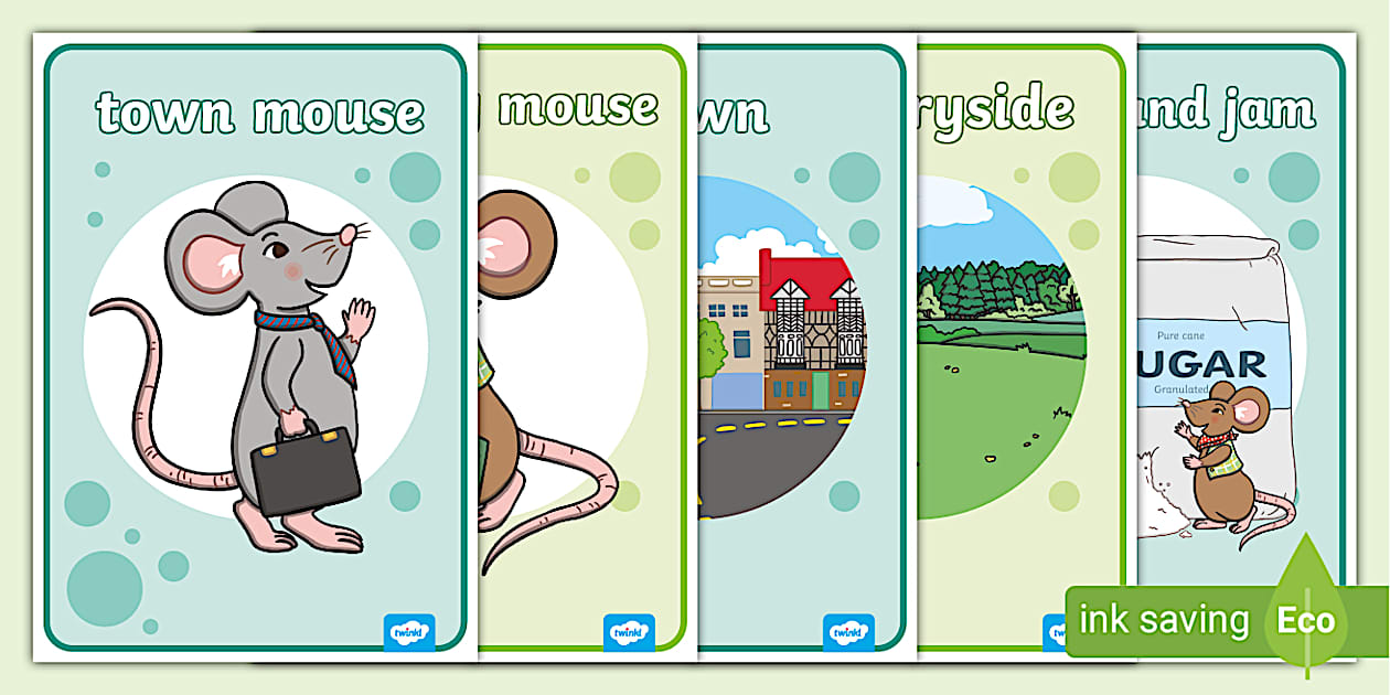 The Town Mouse and the Country Mouse Display Posters - display