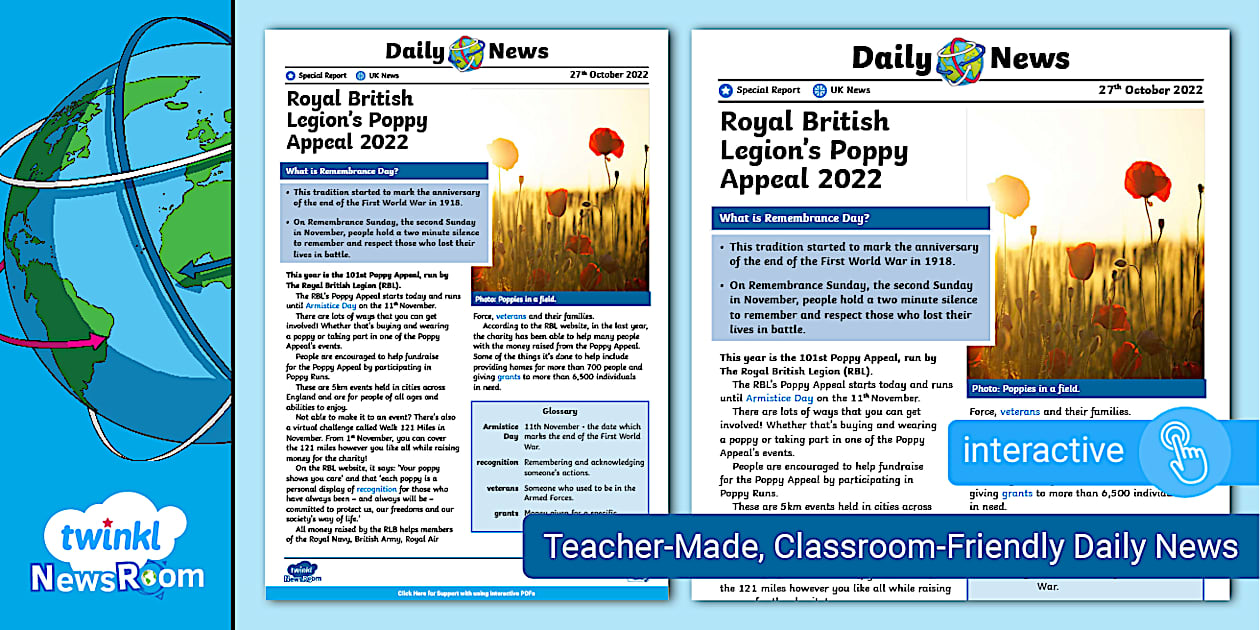 British Legion Poppy Appeal | Twinkl Resources - Twinkl