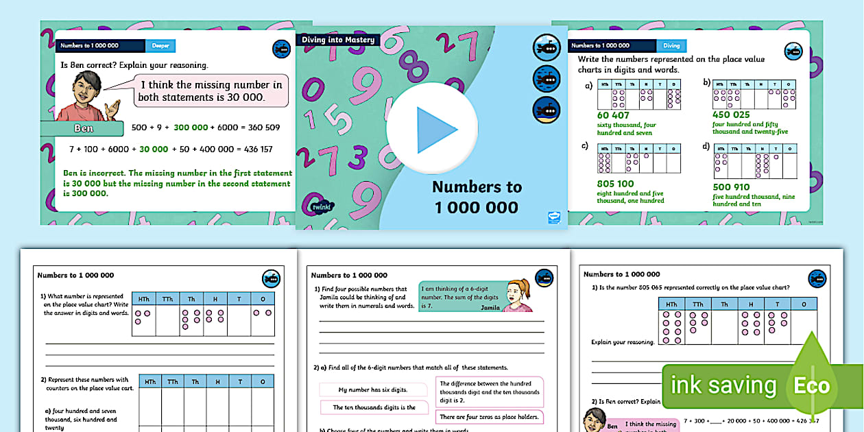 👉 Place Value In Big Numbers | Numbers to 1 000 000 | Year 6