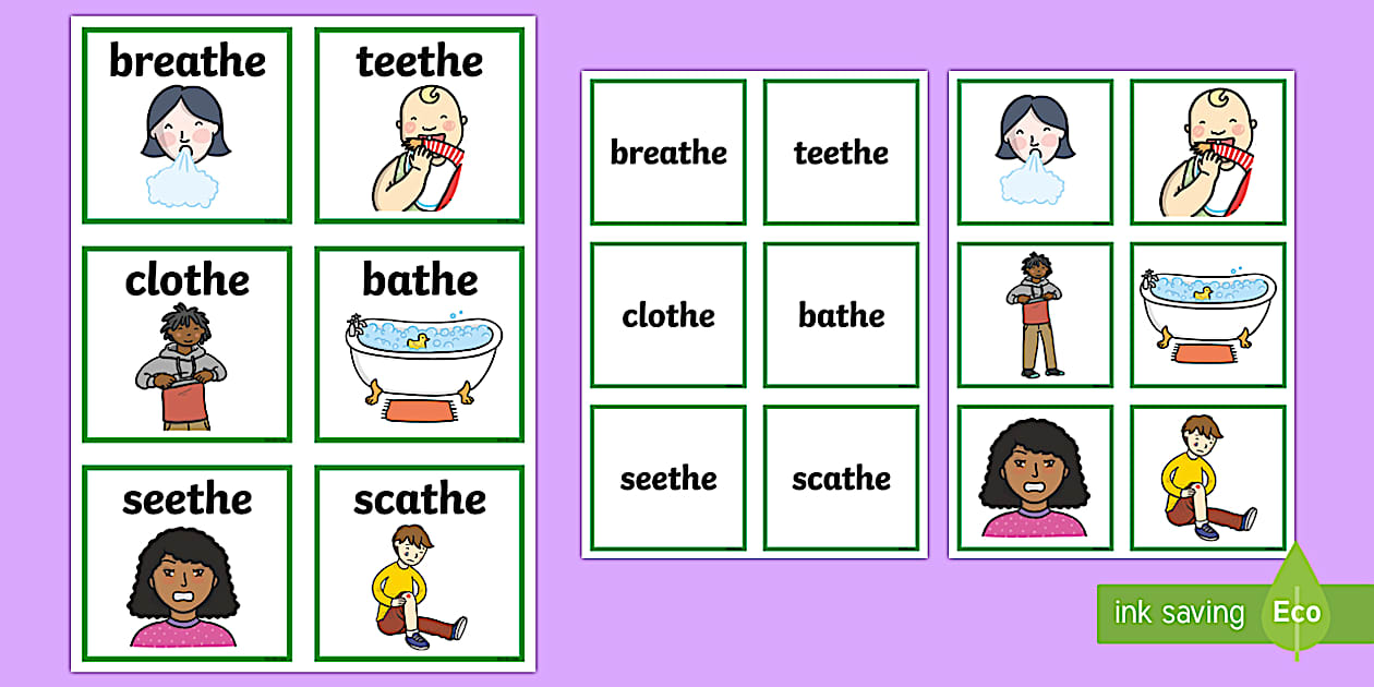 Dyslexic Final Voiced 'th' Sound Flash Cards (teacher made)