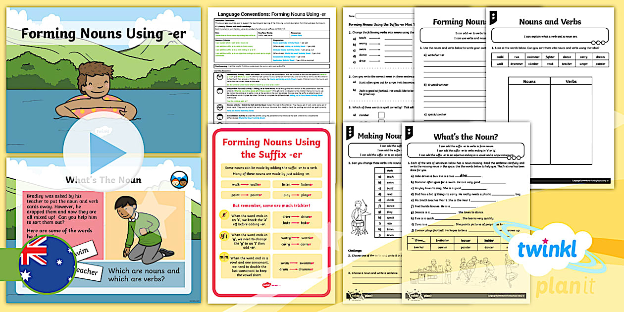 Year 2 Language Conventions Forming Nouns Using -er Lesson
