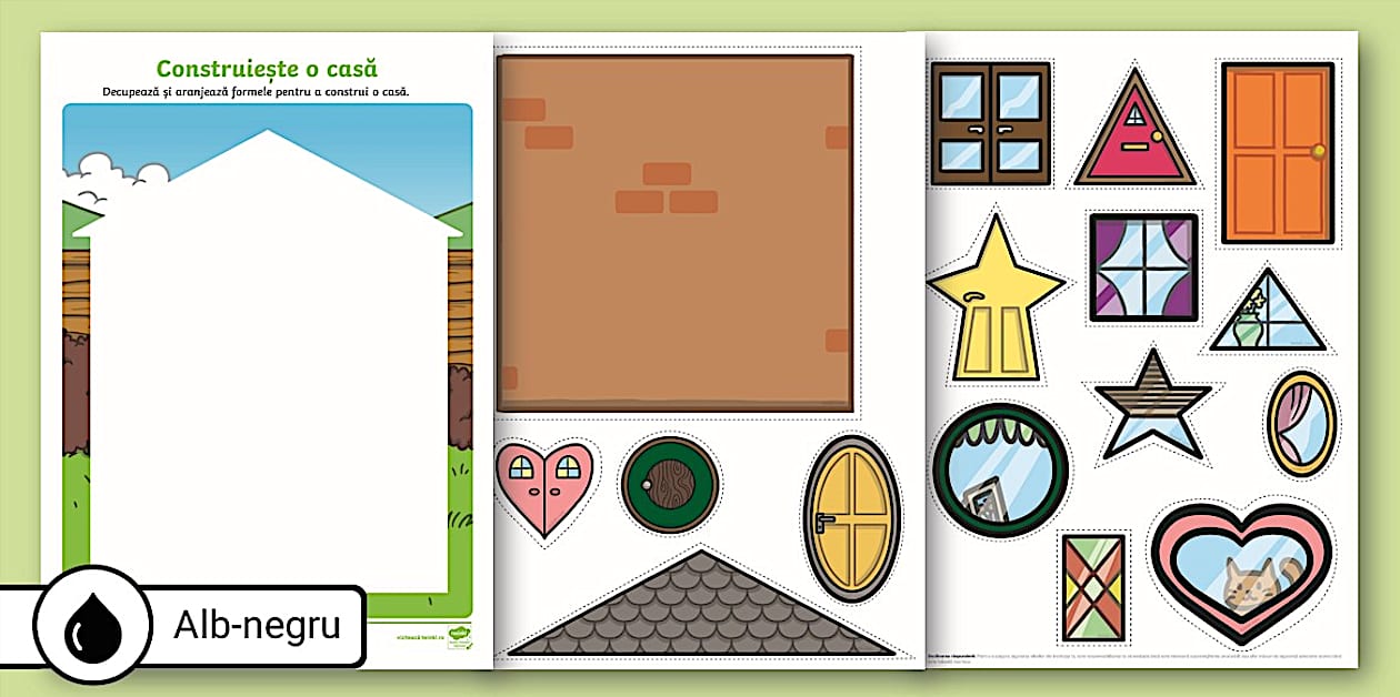 Construiește o casă – Activitate de decupare și lipire