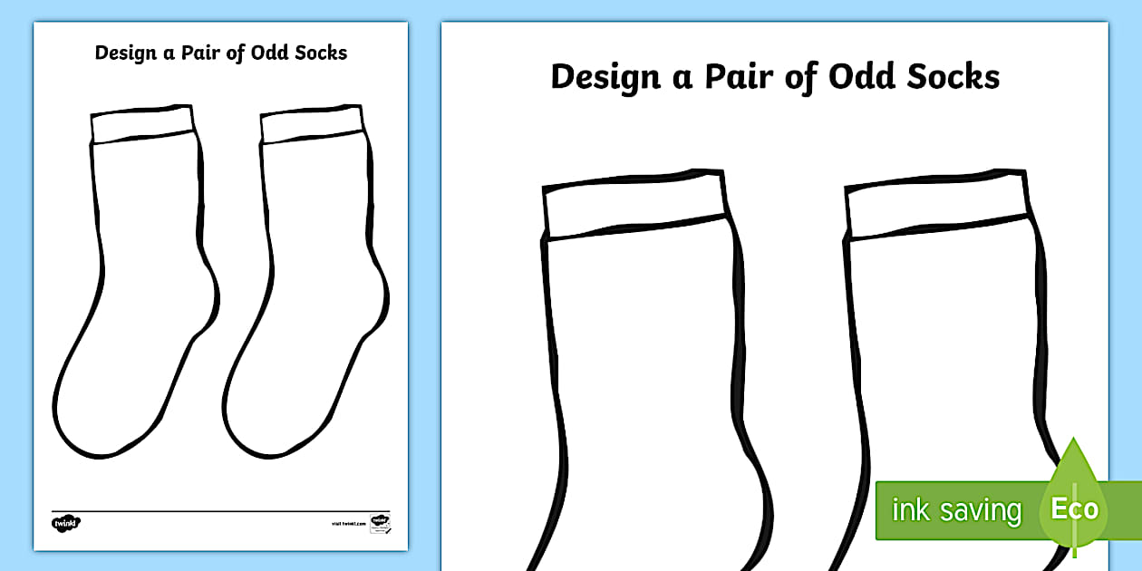 Design a Pair of Odd Socks | Sock Template (teacher made)