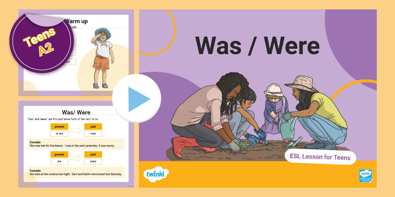 ESL Was / Were Grammar Lesson (teacher made) - Twinkl