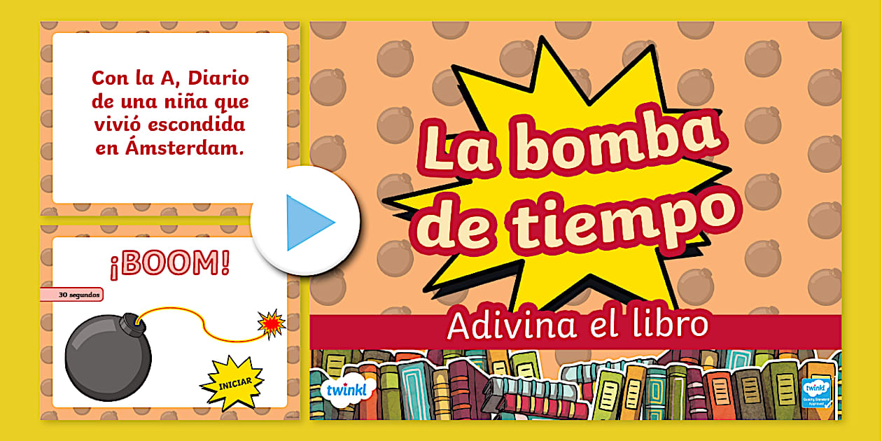 Juego interactivo: Todo sobre libros - Bomba - Twinkl
