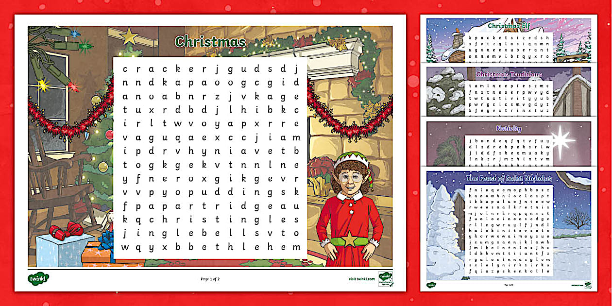 UKS2 Christmas Word Searches Pack (teacher made) - Twinkl