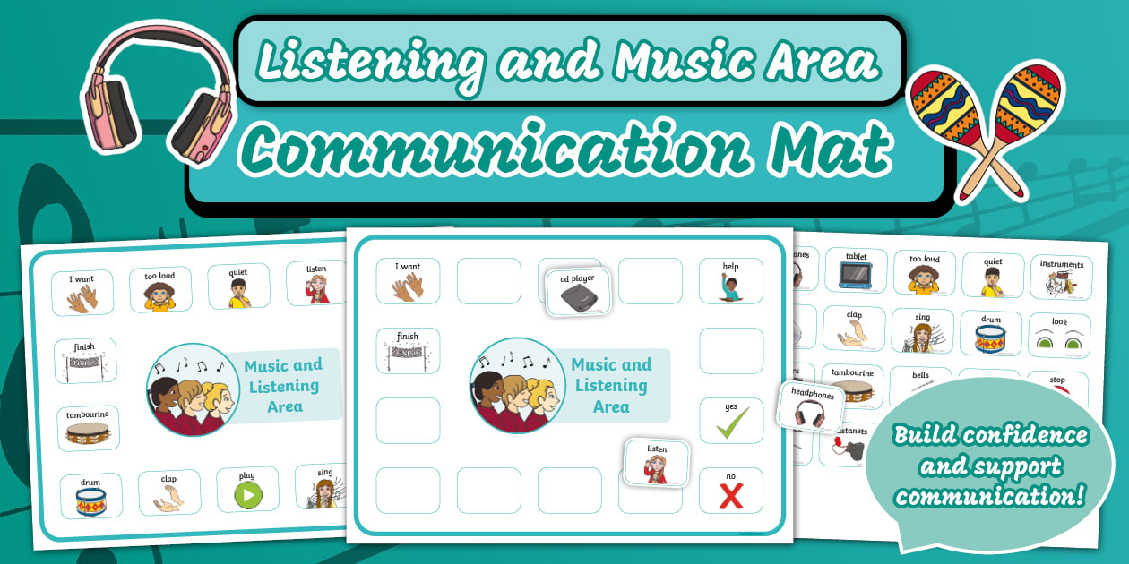 👉 EYFS Listening and Music Area Communication Mat
