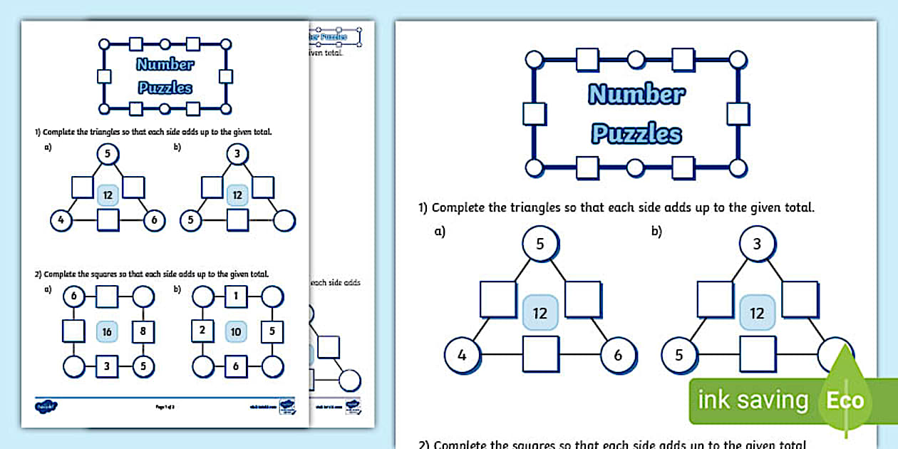 👉 Year 1 Number Puzzles to 20 (teacher made) - Twinkl