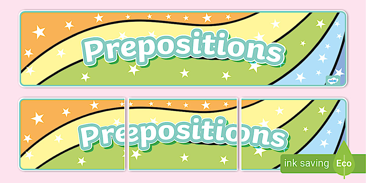 Prepositions Display Banner (teacher made) - Twinkl