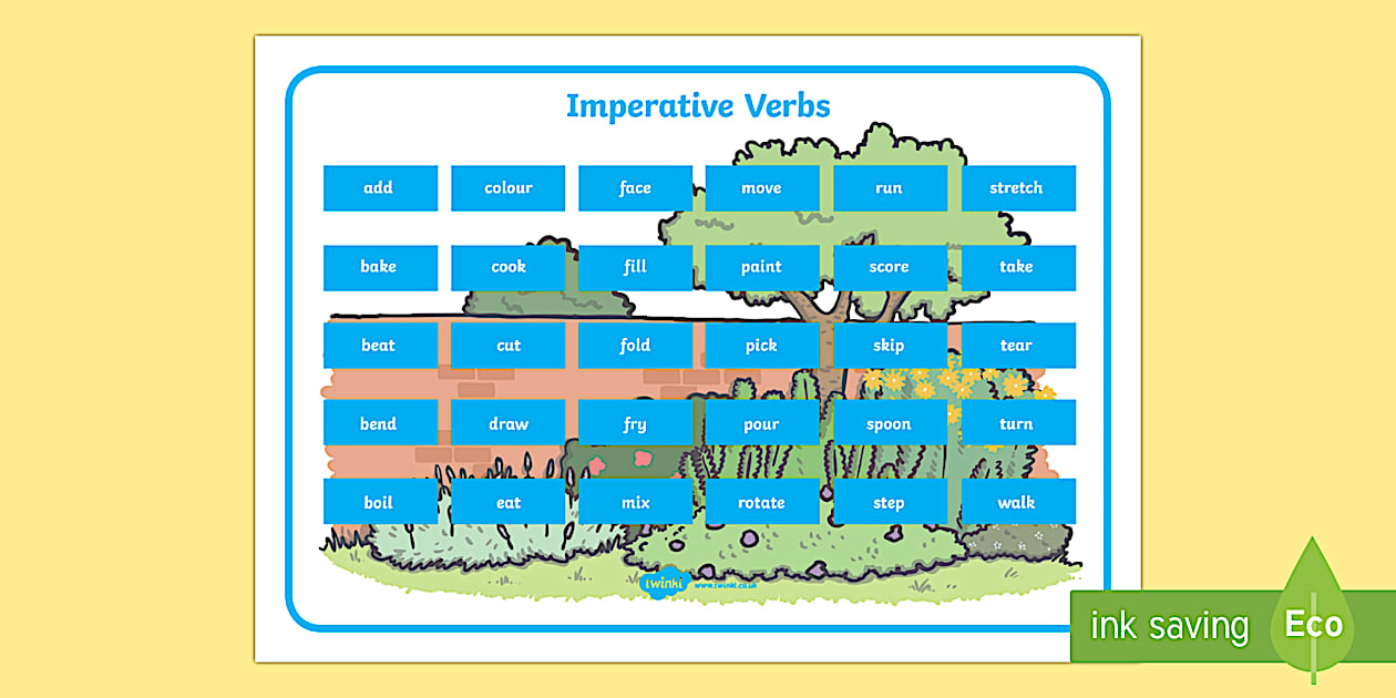 Imperative Bossy Verbs Word Mat - Teaching Resource - Twinkl
