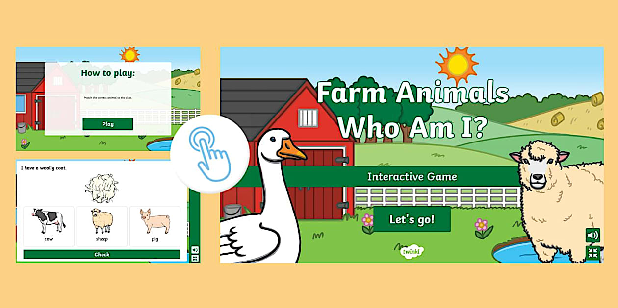 Farm Animals Who Am I? Interactive Game | Twinkl - Twinkl