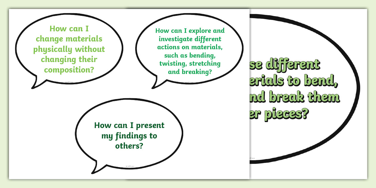 STEM IU Yr 2 Changing Materials Focus Questions Display Posters