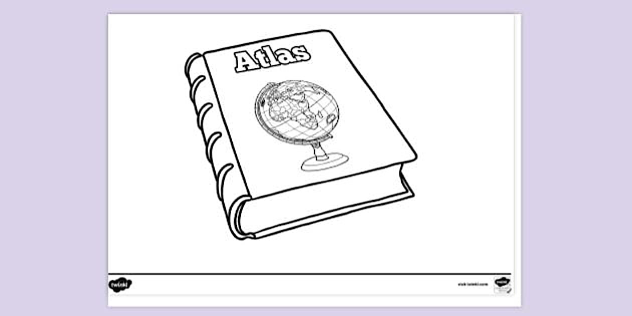 Atlas Colouring Sheet (Teacher-Made) - Twinkl