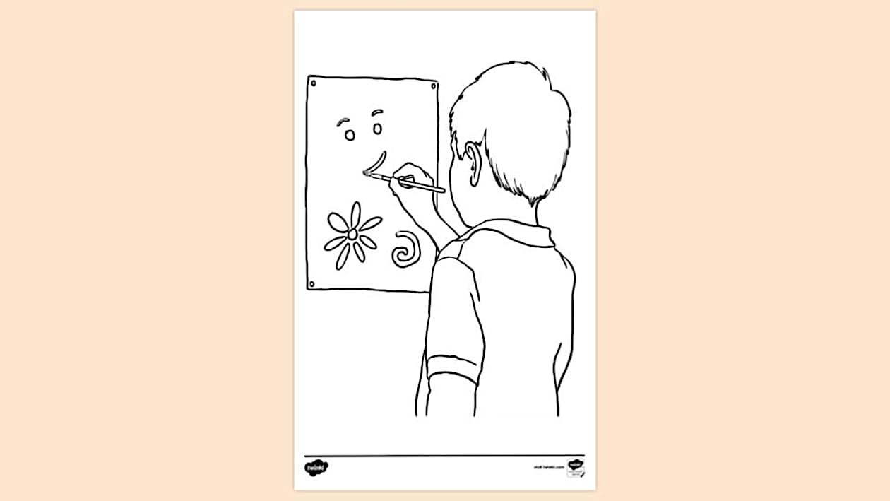 Painting Colouring Sheet - Twinkl Resources (teacher made)
