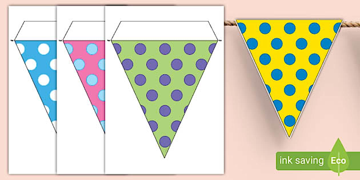 Editable Display Bunting (Spots) (teacher made) - Twinkl