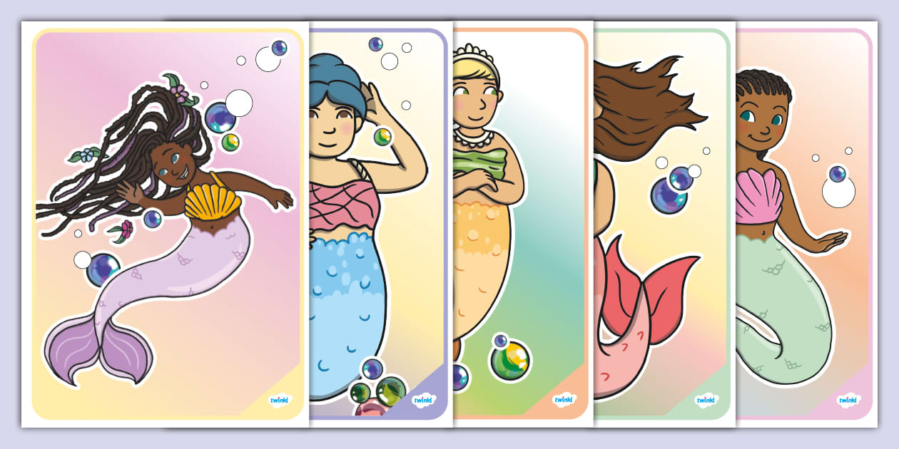 Mermaid Display Posters (A4) (Under the Sea) - Twinkl