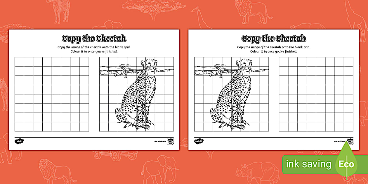 Copy the Cheetah Worksheet (Teacher-Made) - Twinkl