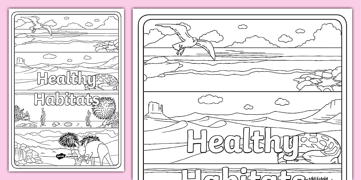 TAS Healthy Habitats Year 1 Colouring Page - Twinkl