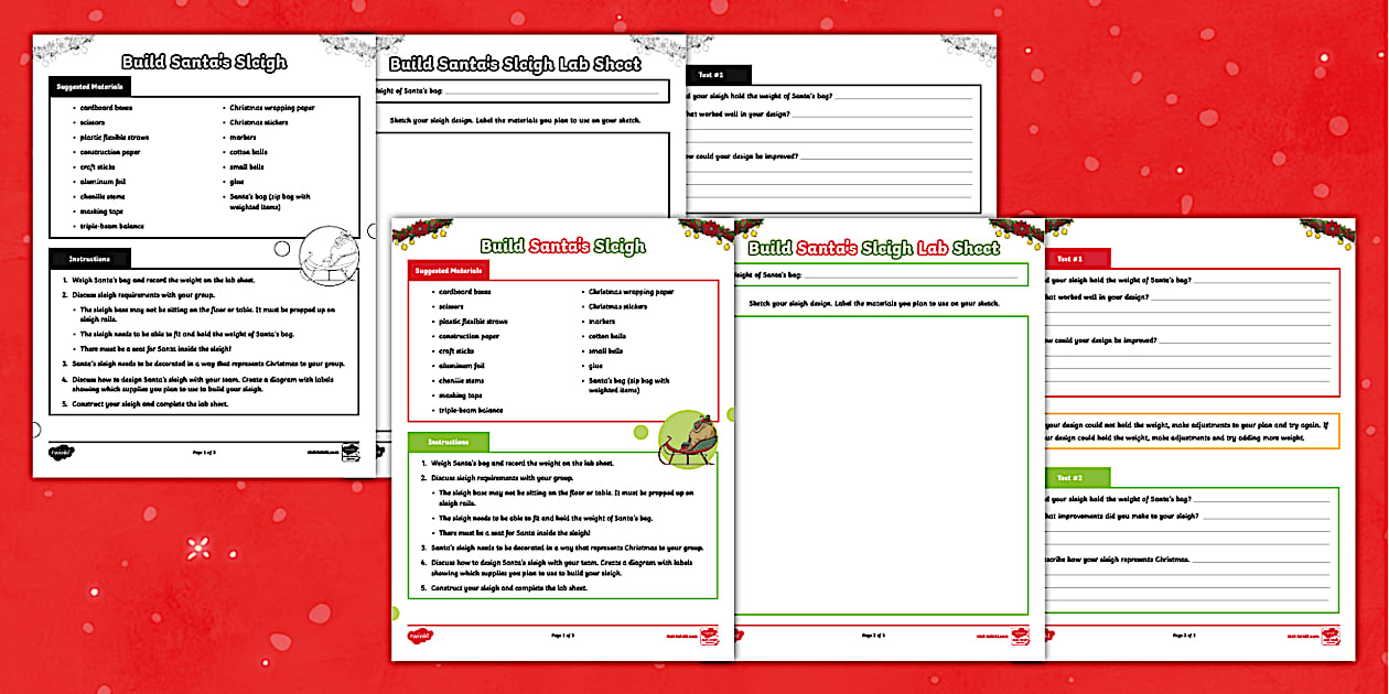 Build Santa a New Sleigh STEAM Activity for 3rd-5th Grade