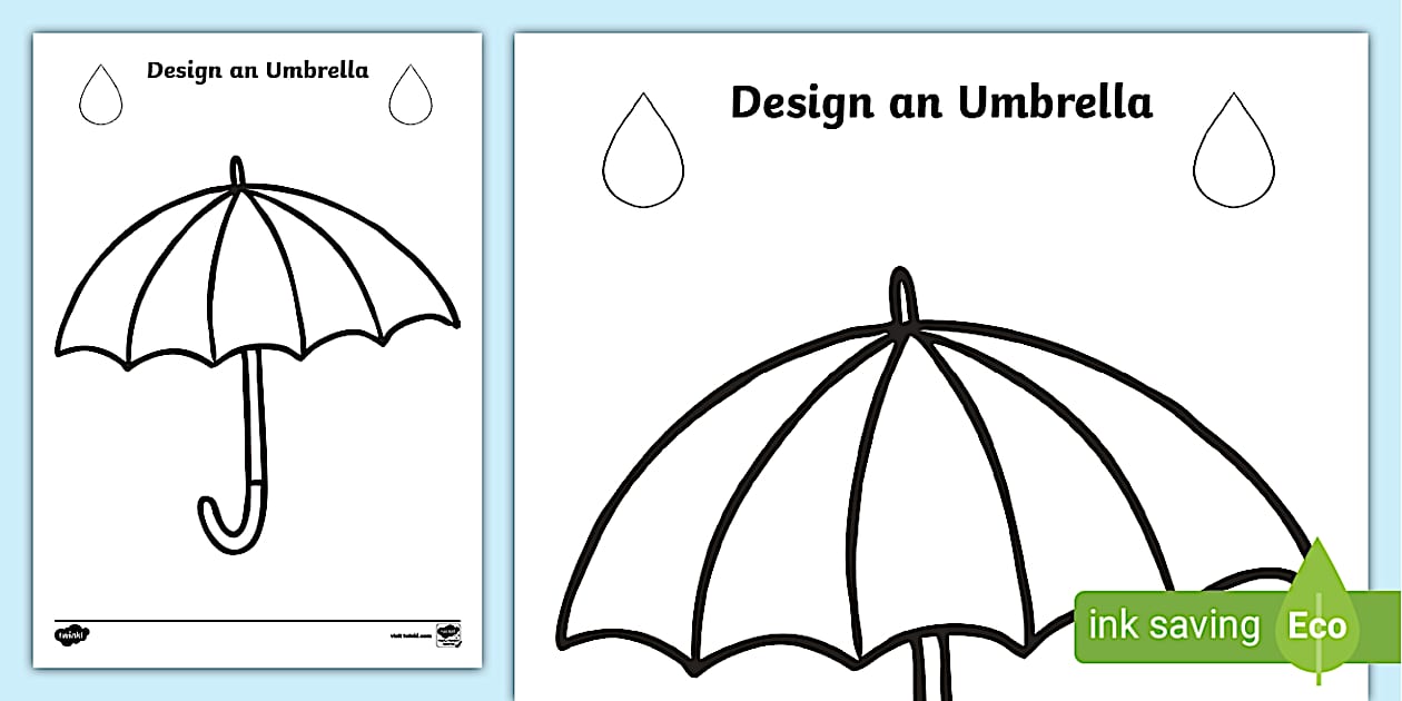 Design an Umbrella Template - EYFS - Weather - Art - Twinkl