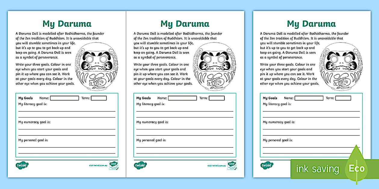Daruma Goal-Setting Activity (teacher made) - Twinkl