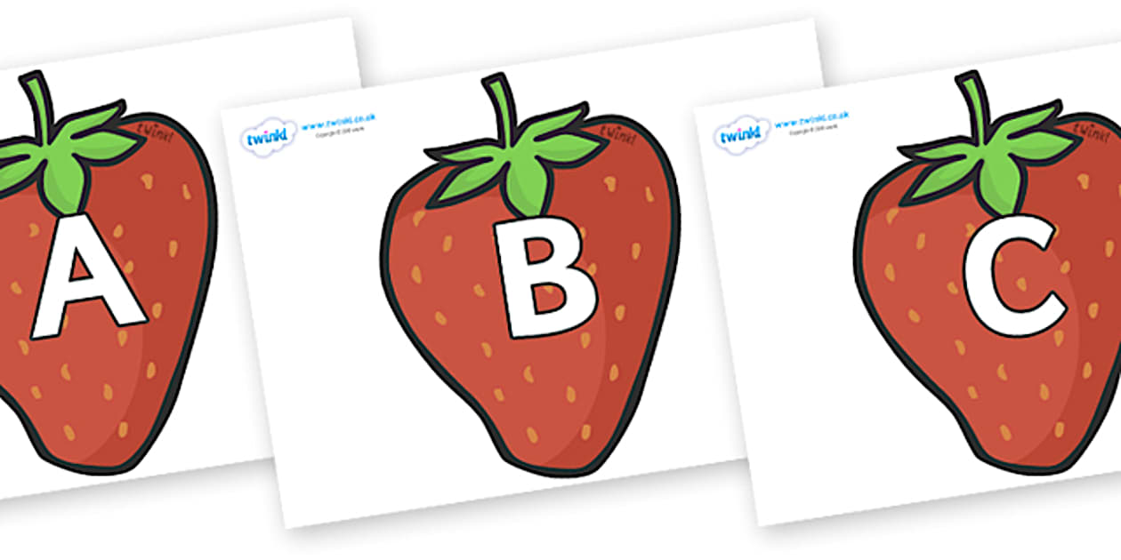 A-Z Alphabet on Strawberries (teacher made) - Twinkl