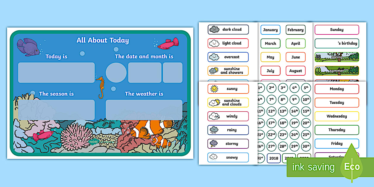 SA All About Today Display Calendar (teacher made) - Twinkl