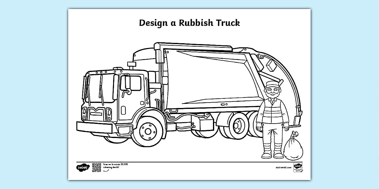 Design a Rubbish Truck Worksheet (teacher made) - Twinkl