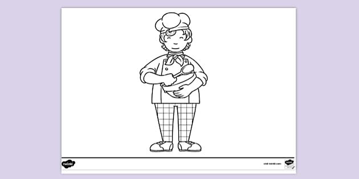 Chef Four Colouring Sheet (Teacher-Made) - Twinkl