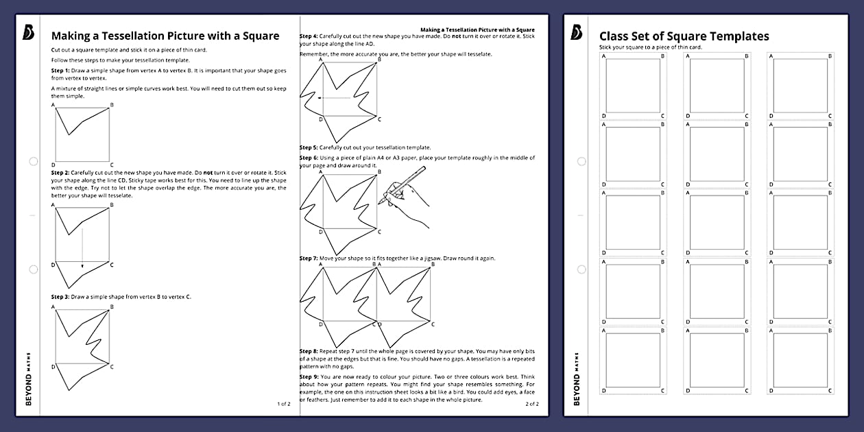 👉 How to Make a Tessellation From a Square | Form Time Activity