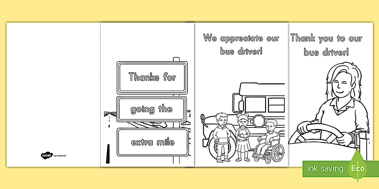 Bus Driver Appreciation Card | Resources | Twinkl USA