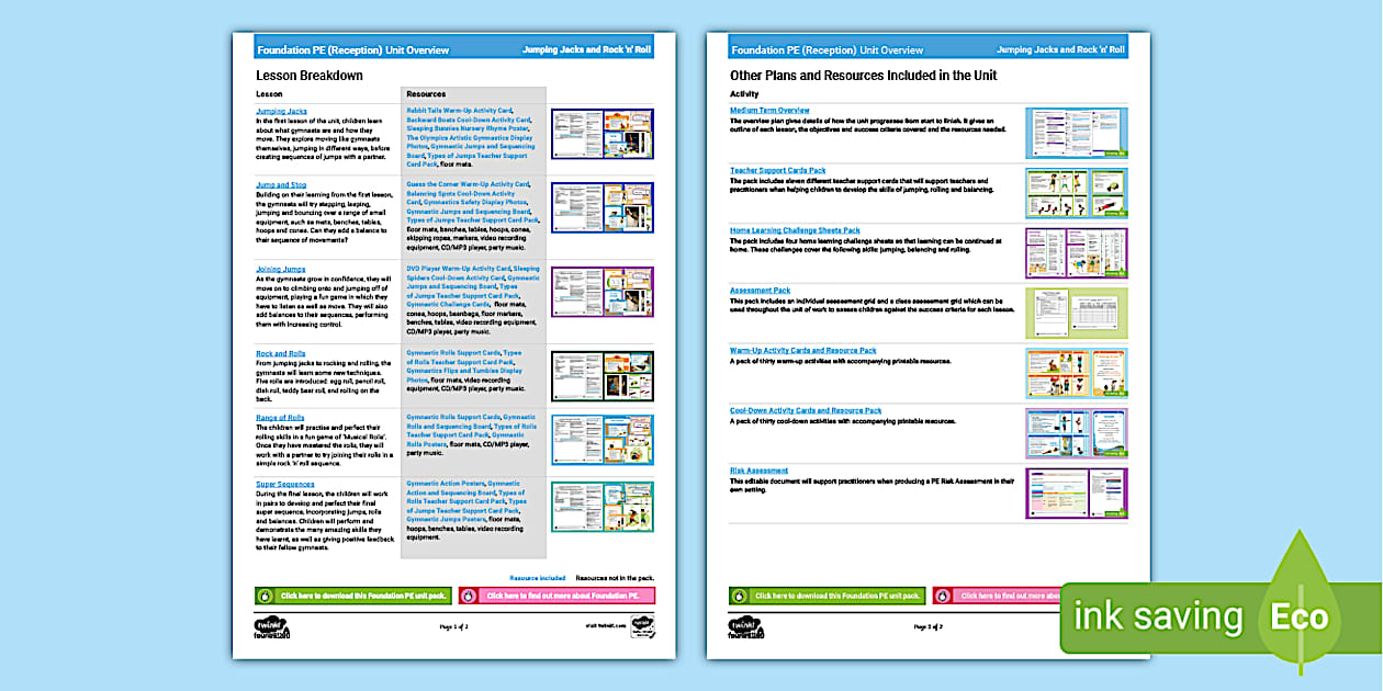 EYFS Gymnastics - Jumping Jacks: Unit Overview - Twinkl