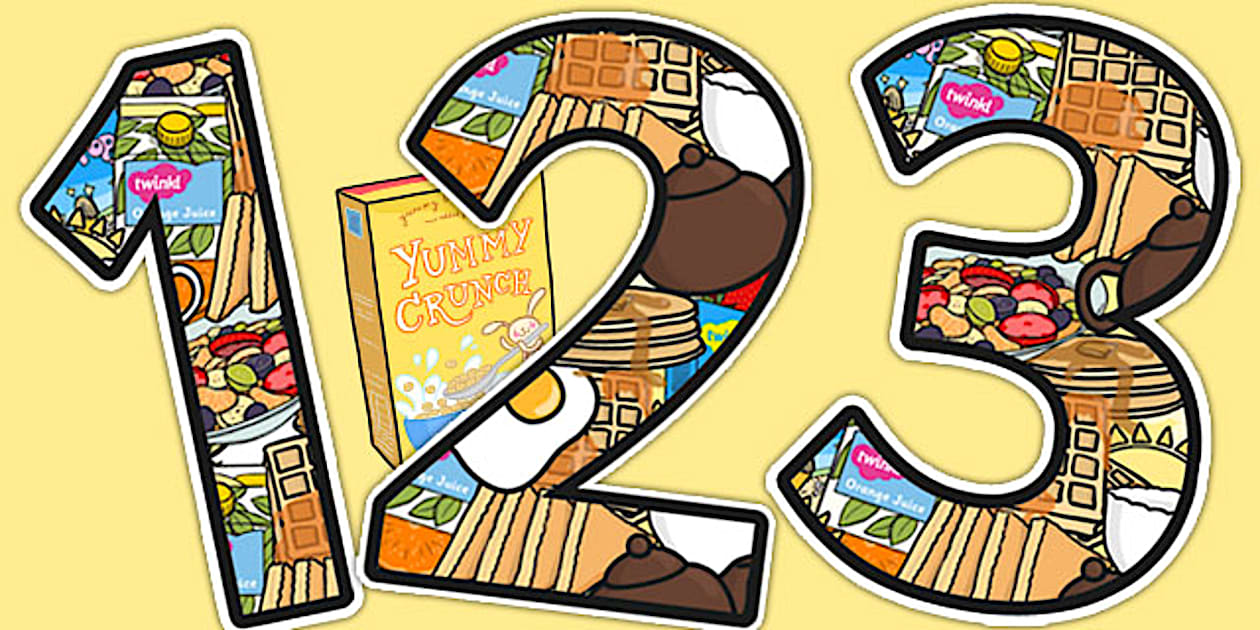 👉 Breakfast Club Themed Display Numbers - Twinkl