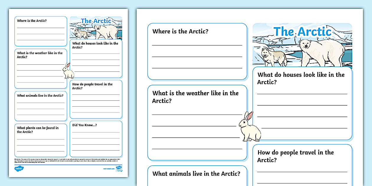 The Arctic Fact File Template - KS1 Geography (teacher made)