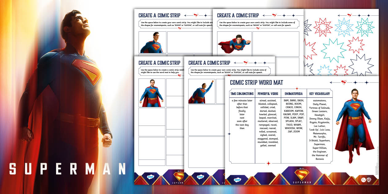 FREE! - Superman: Create a Comic Strip Pack Writing Activity