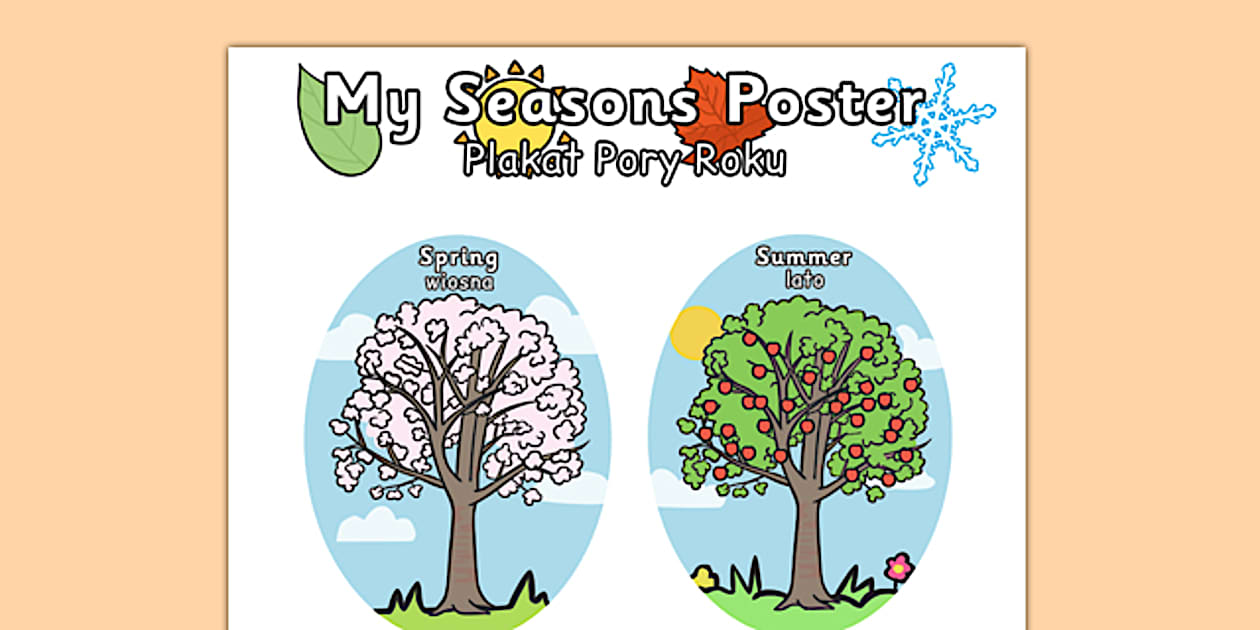 4 Seasons A4 Polish Translation (teacher made) - Twinkl