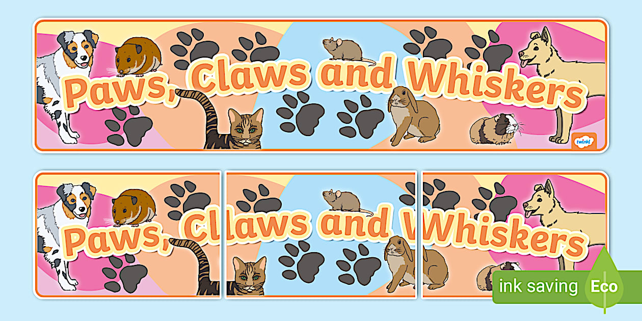 Paws, Claws and Whiskers Display Banner (teacher made)