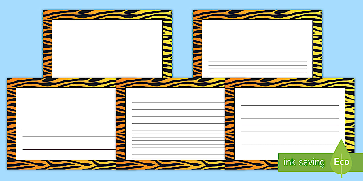 Editable Tiger Pattern Landscape Page Border (teacher made)