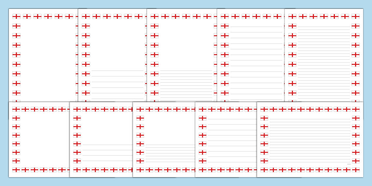England Flag Page Borders - Geography - Countries - Twinkl