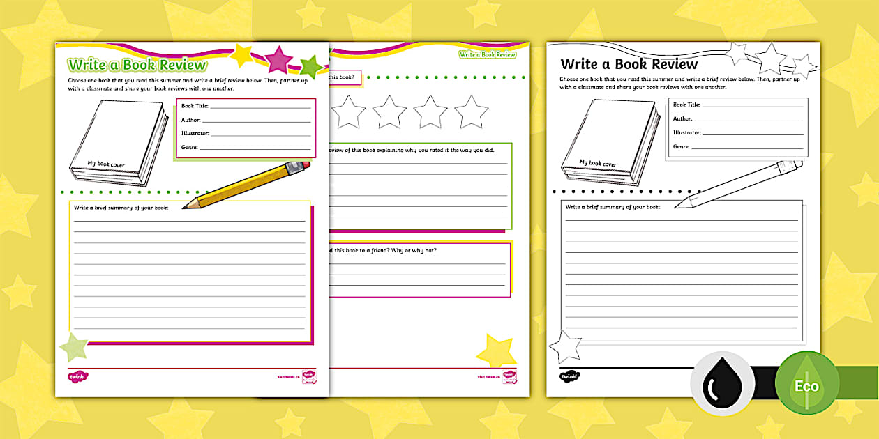 Back to School Book Review (teacher made) - Twinkl
