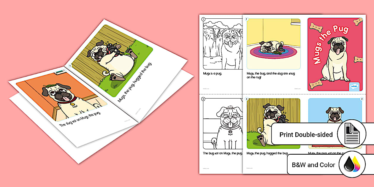 Mugs the Pug -ug Word Family Emergent Reader (teacher made)