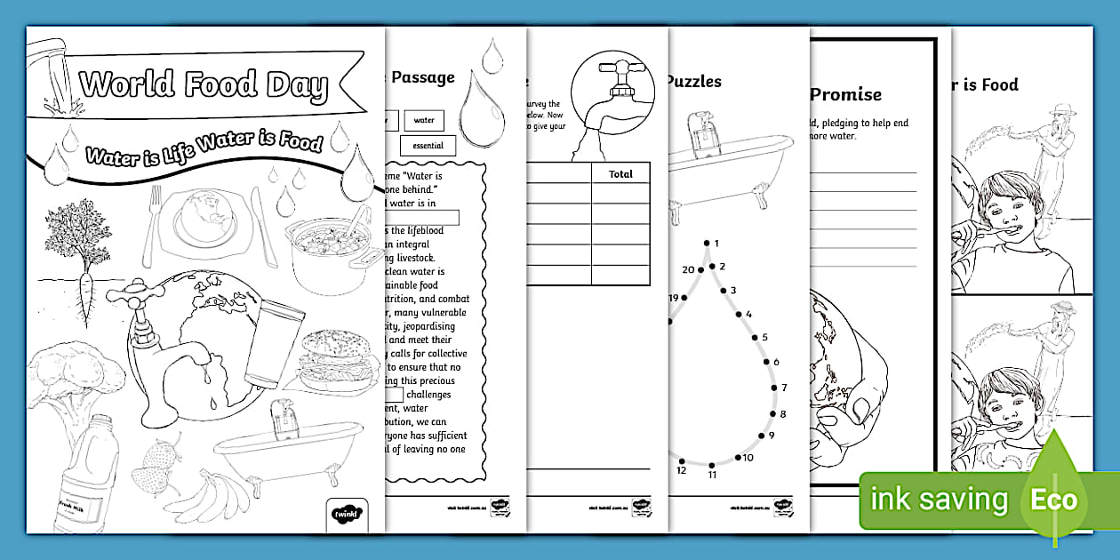 World Food Day Water and Food Activity Booklet