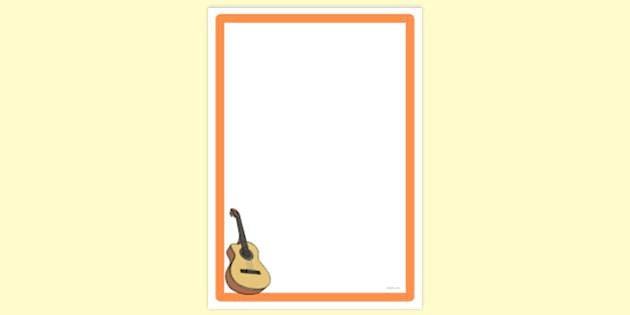Simple Blank Acoustic Guitar Page Border | Page Borders