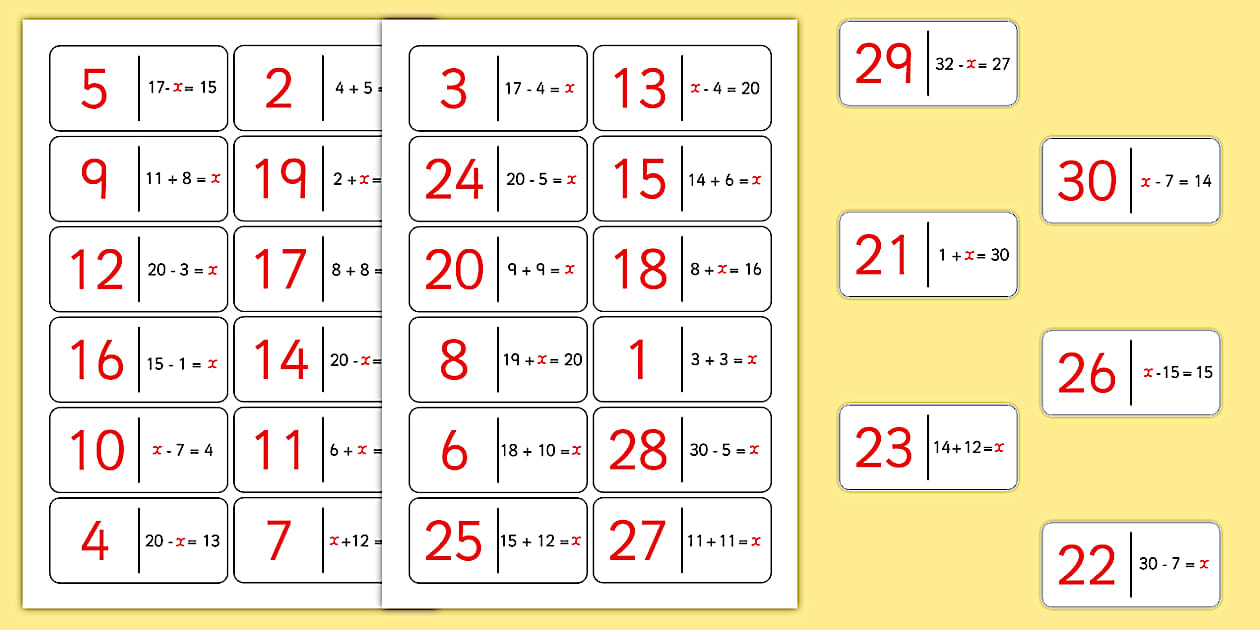 KS2 Algebra Domino Loop Cards (teacher made) - Twinkl