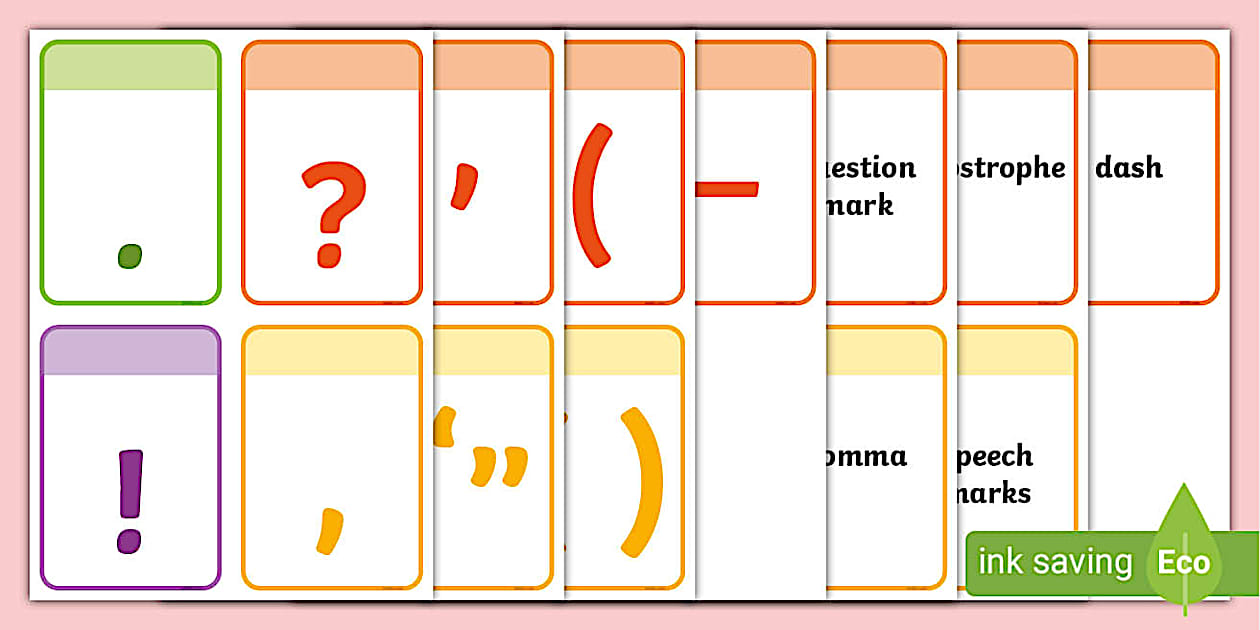 Punctuation Flashcards (professor feito) - Twinkl