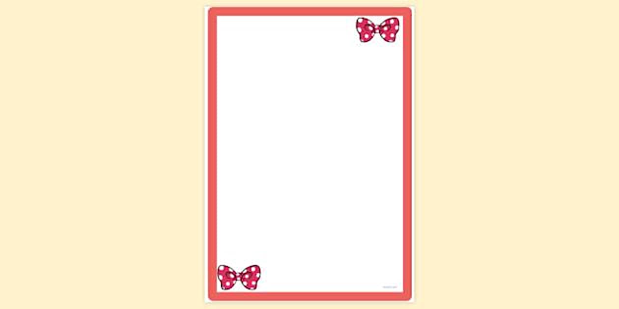 Illustrated Red and White Bow Page Border | Twinkl - Twinkl